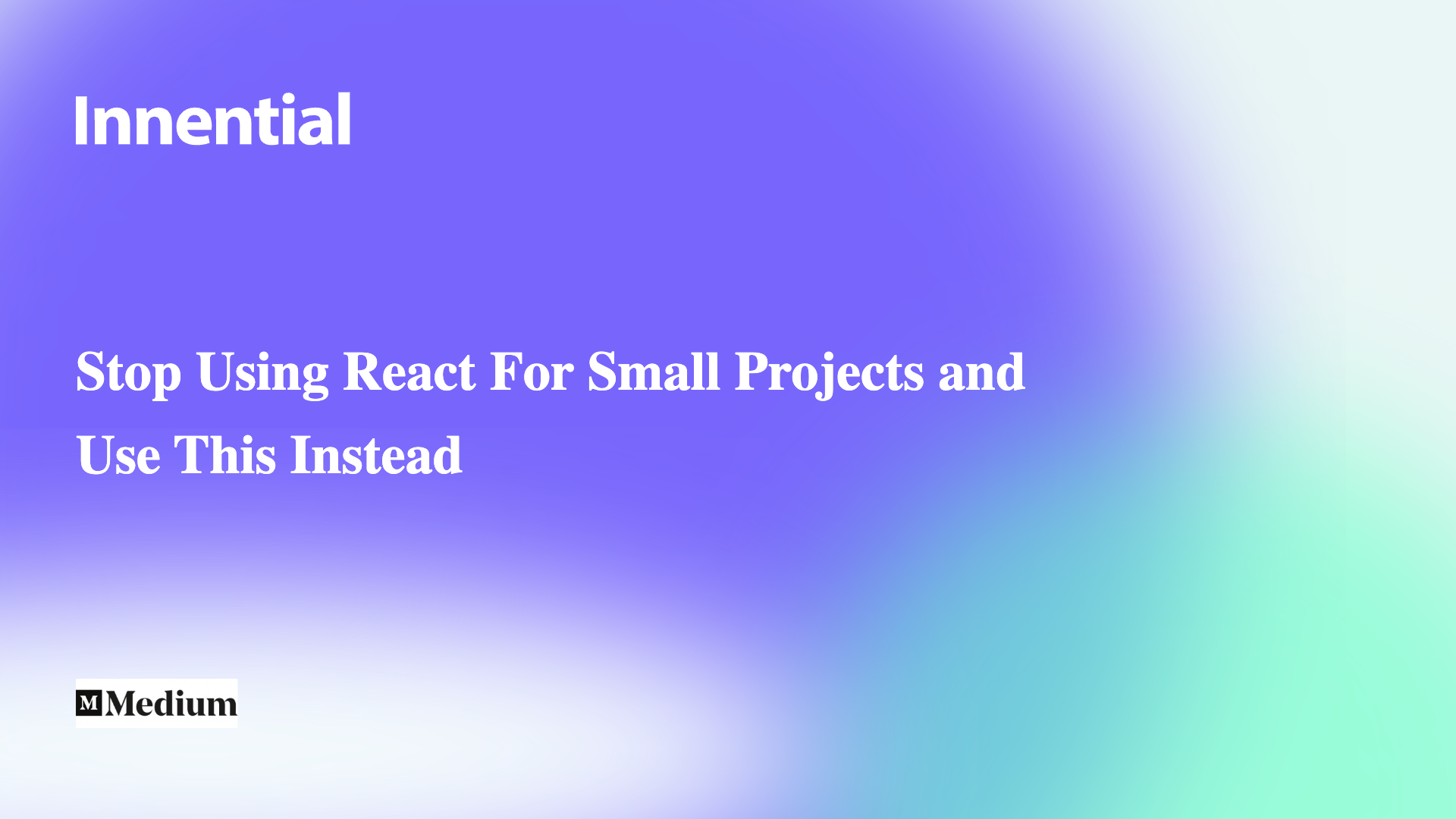 Stop Using React For Small Projects and Use This Instead